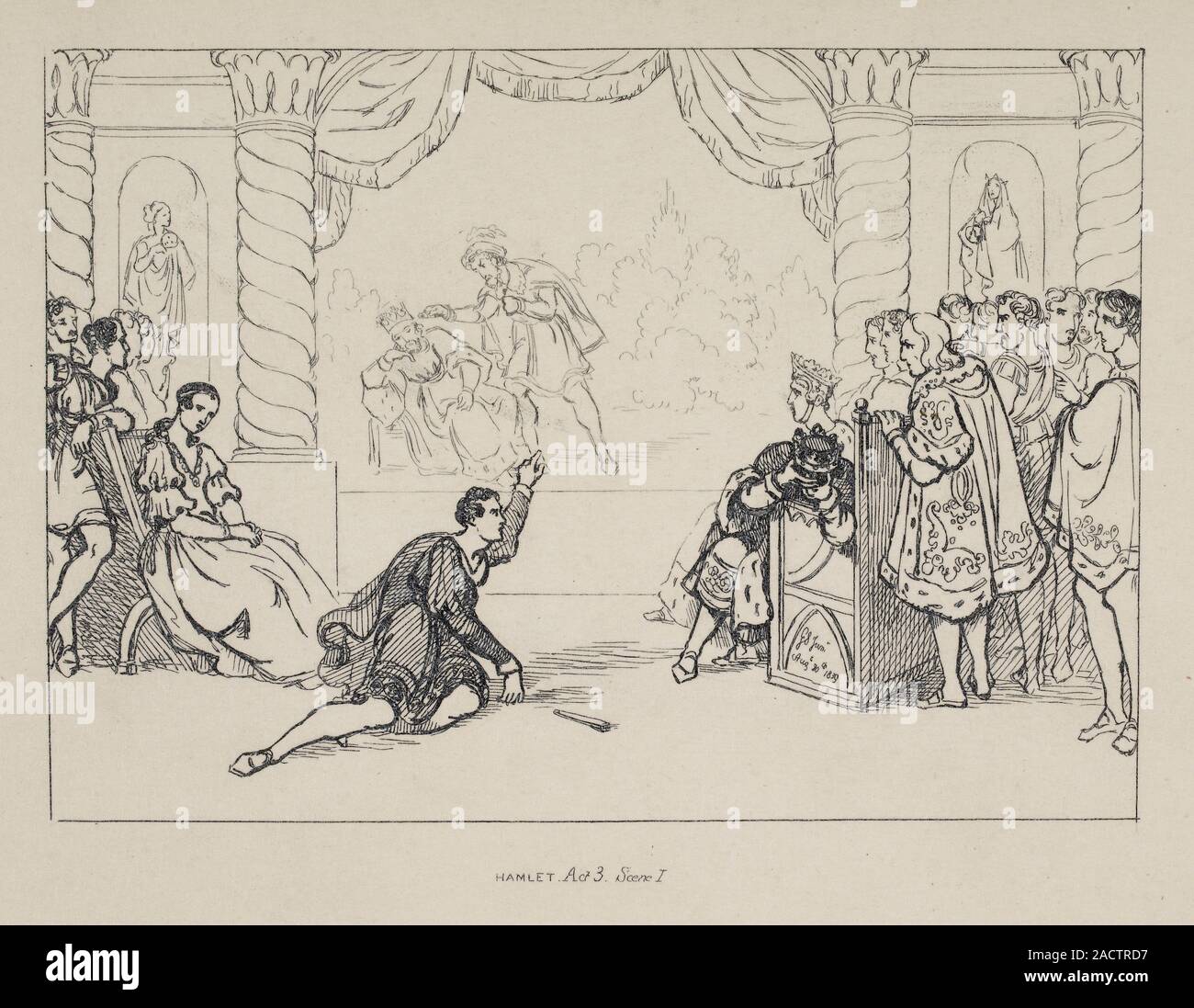 Stage at Covent Garden Theatre during the 1838-9 season. Performers on ...