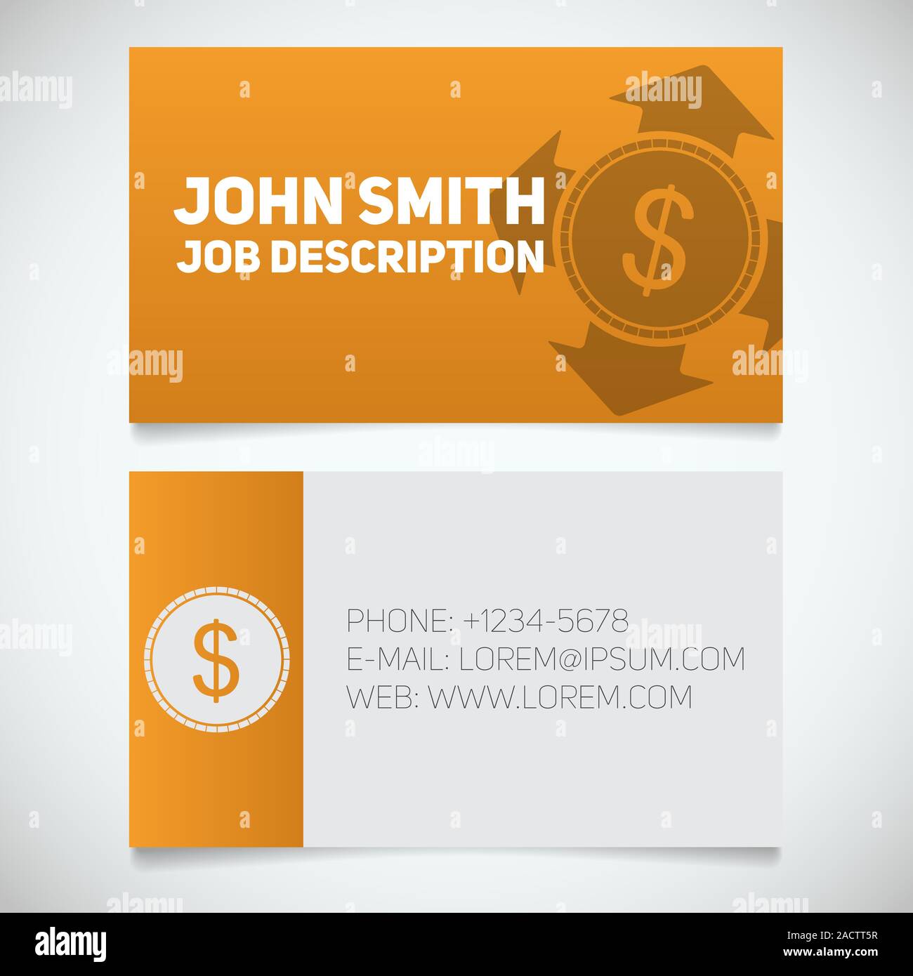 Business card print template with money spending logo. Easy edit ...