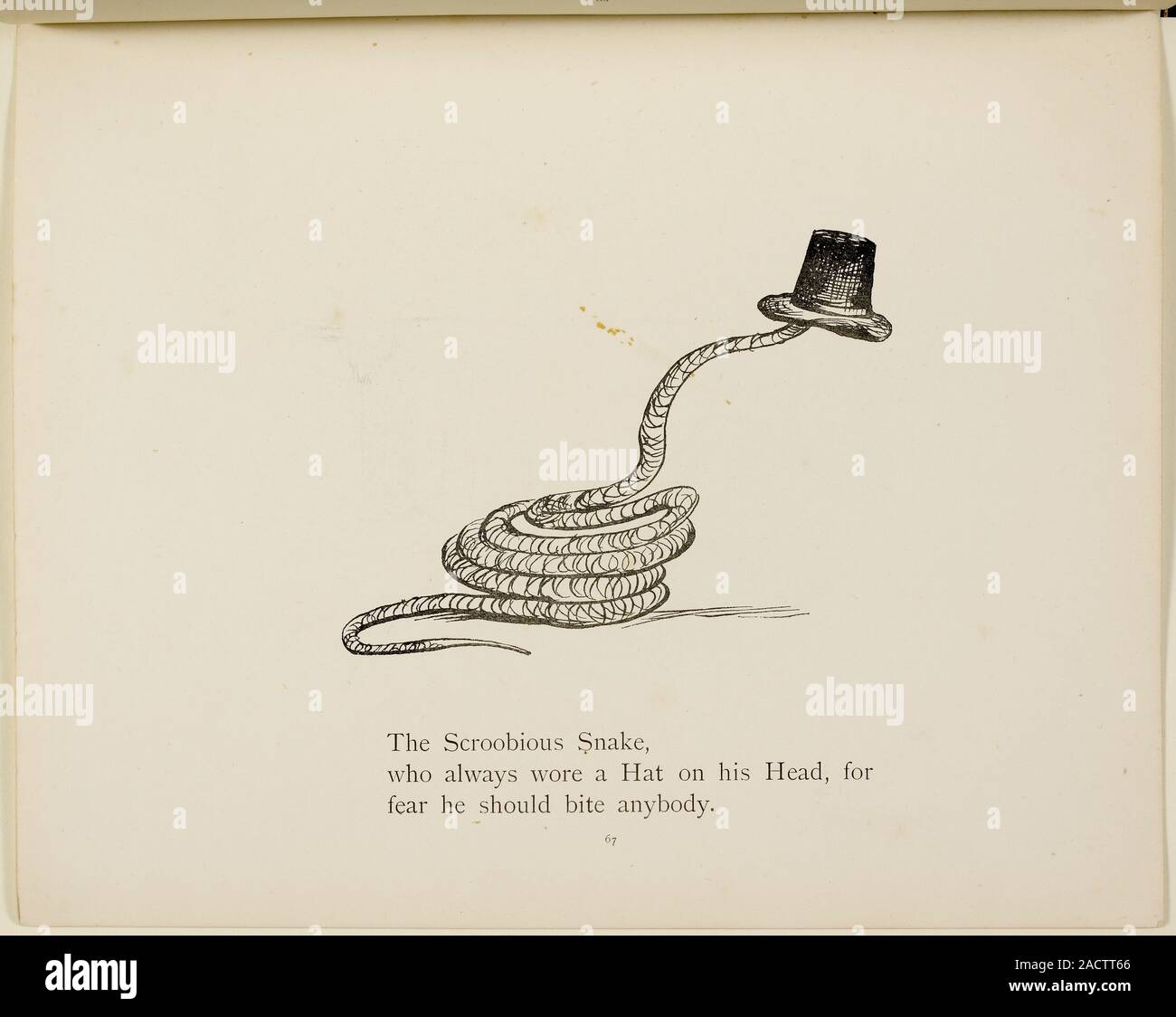 Snake wearing a hat From a collection of poems and songs by Edward Lear ...