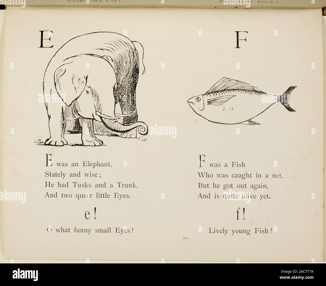 Elephant and fish Illustrations and verse from Nonsense Alphabets by ...