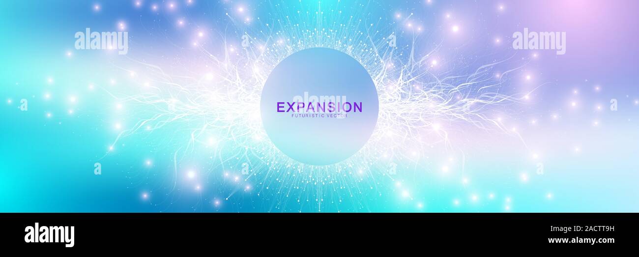 Expansion of life. Colorful explosion background with connected line ...