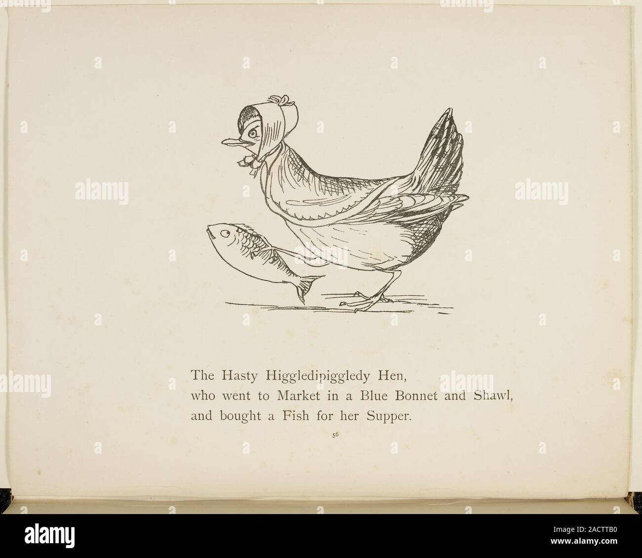 Hen wearing bonnet Illustration and verse from Nonsense Botany Animals ...