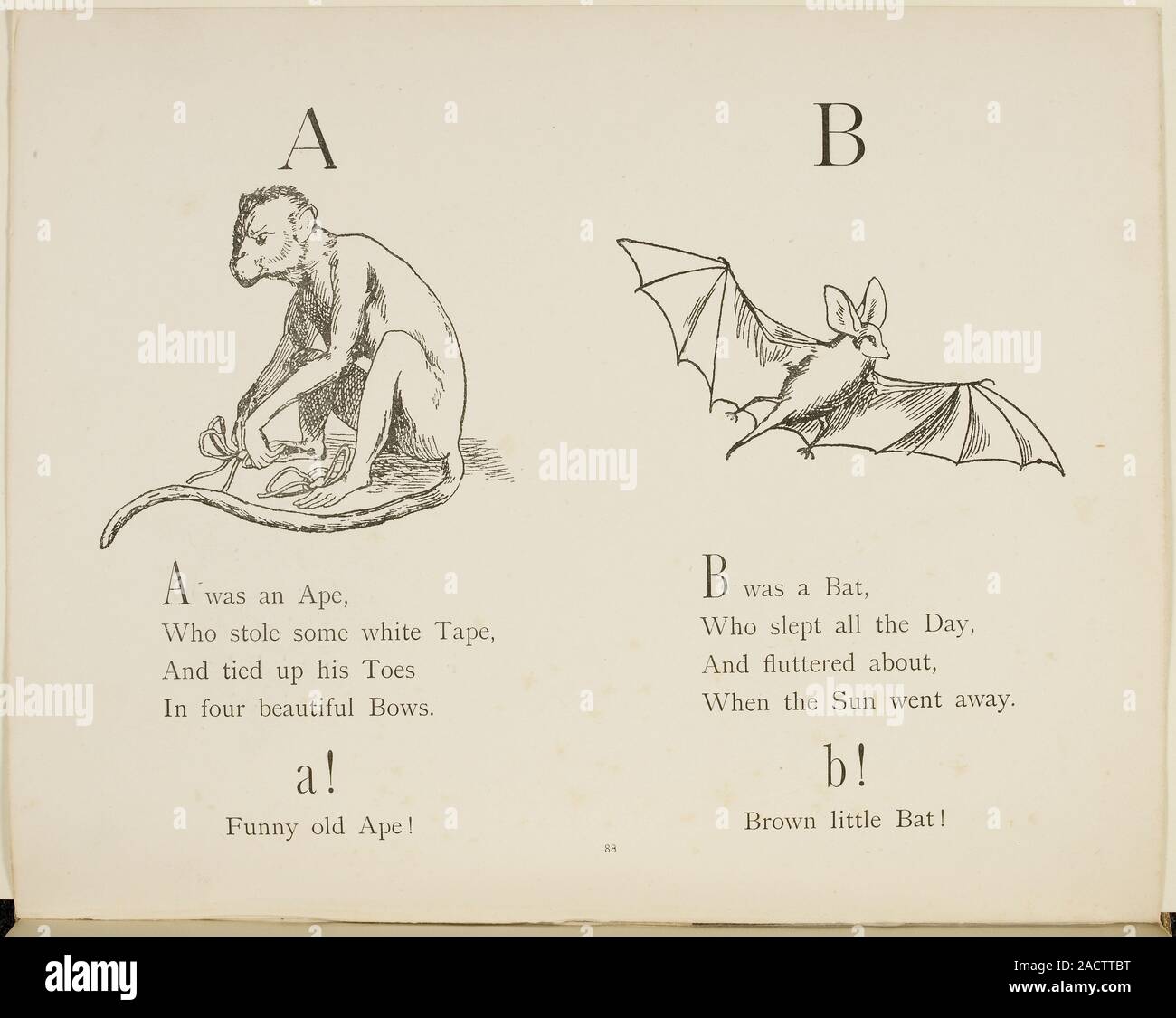 Ape and bat Illustrations and verses from Nonsense Alphabets drawn and ...