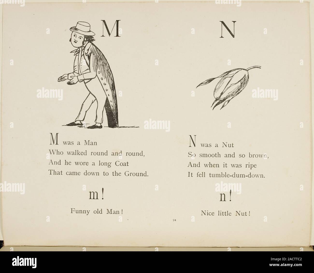 Man and nut Illustrations and verses from Nonsense Alphabets drawn and ...