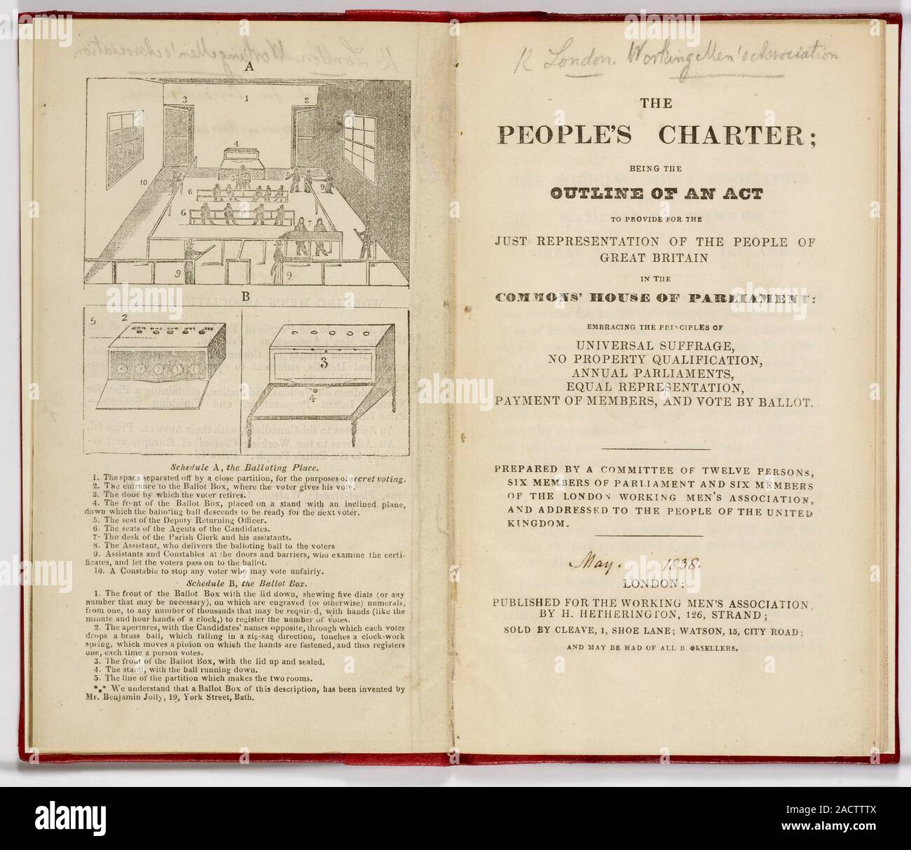 The People's Charter frontispiece. Outline of an act to change and ...