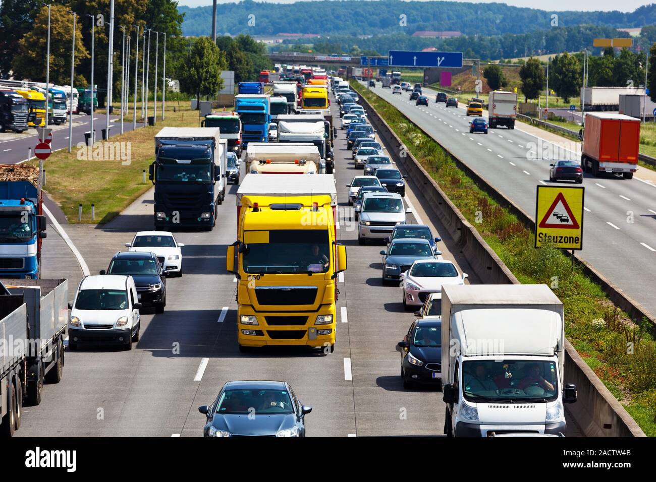 Traffic jam on motorway Stock Photo - Alamy