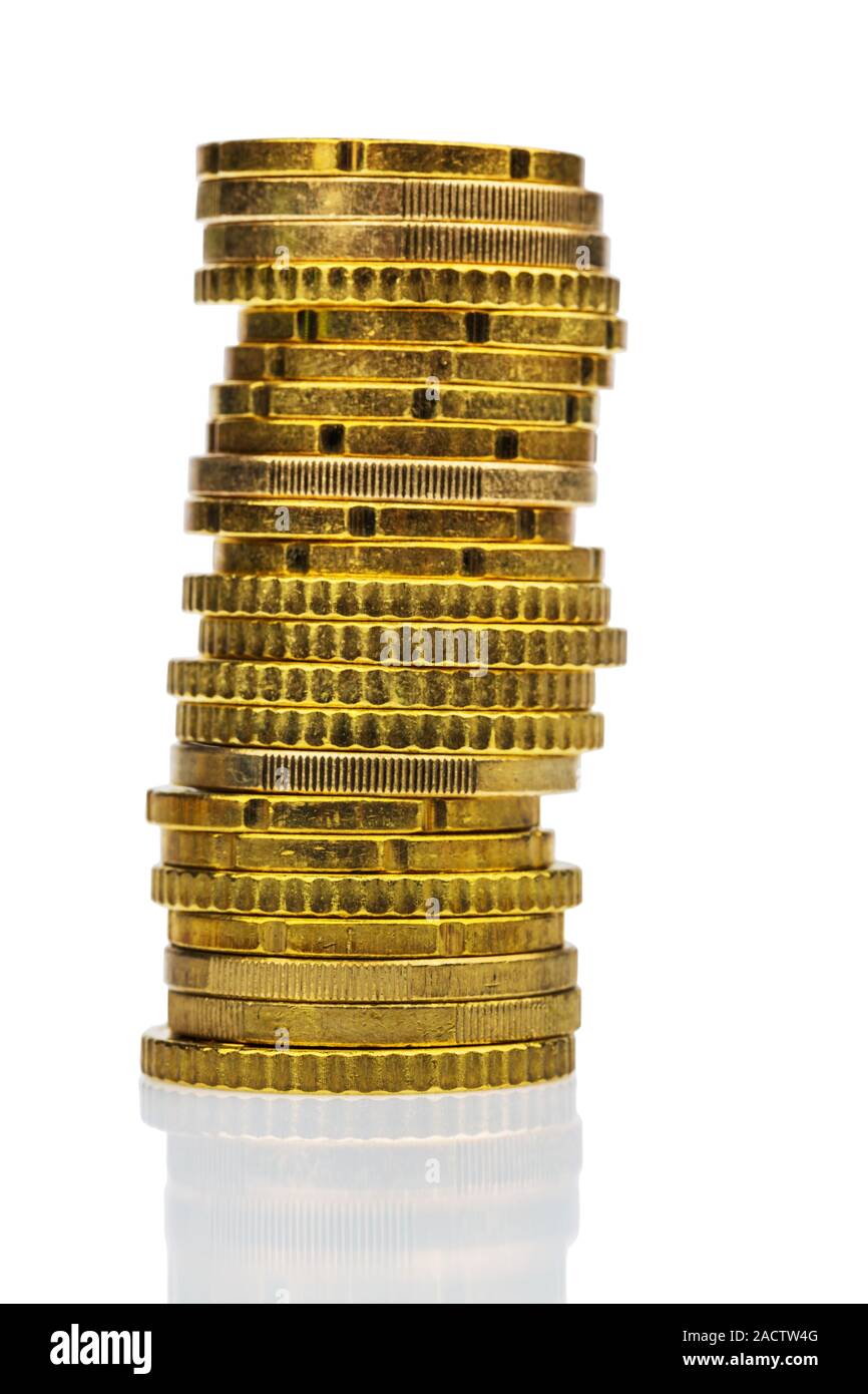 High Stack Coins Stock Photo - Alamy