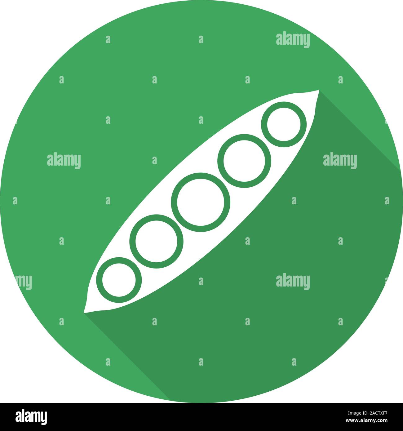 Open peapod flat design long shadow icon. Vector silhouette symbol ...