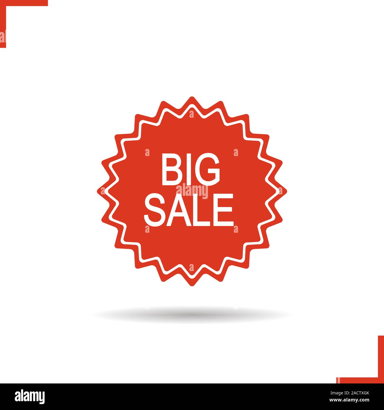 Big sale sign. Drop shadow red sticker. Promotion banner. Isolated ...