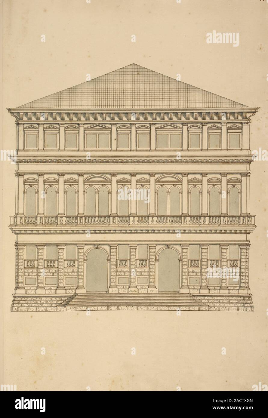 Architectural drawing of Venice building facade, Admiranda Urbis ...