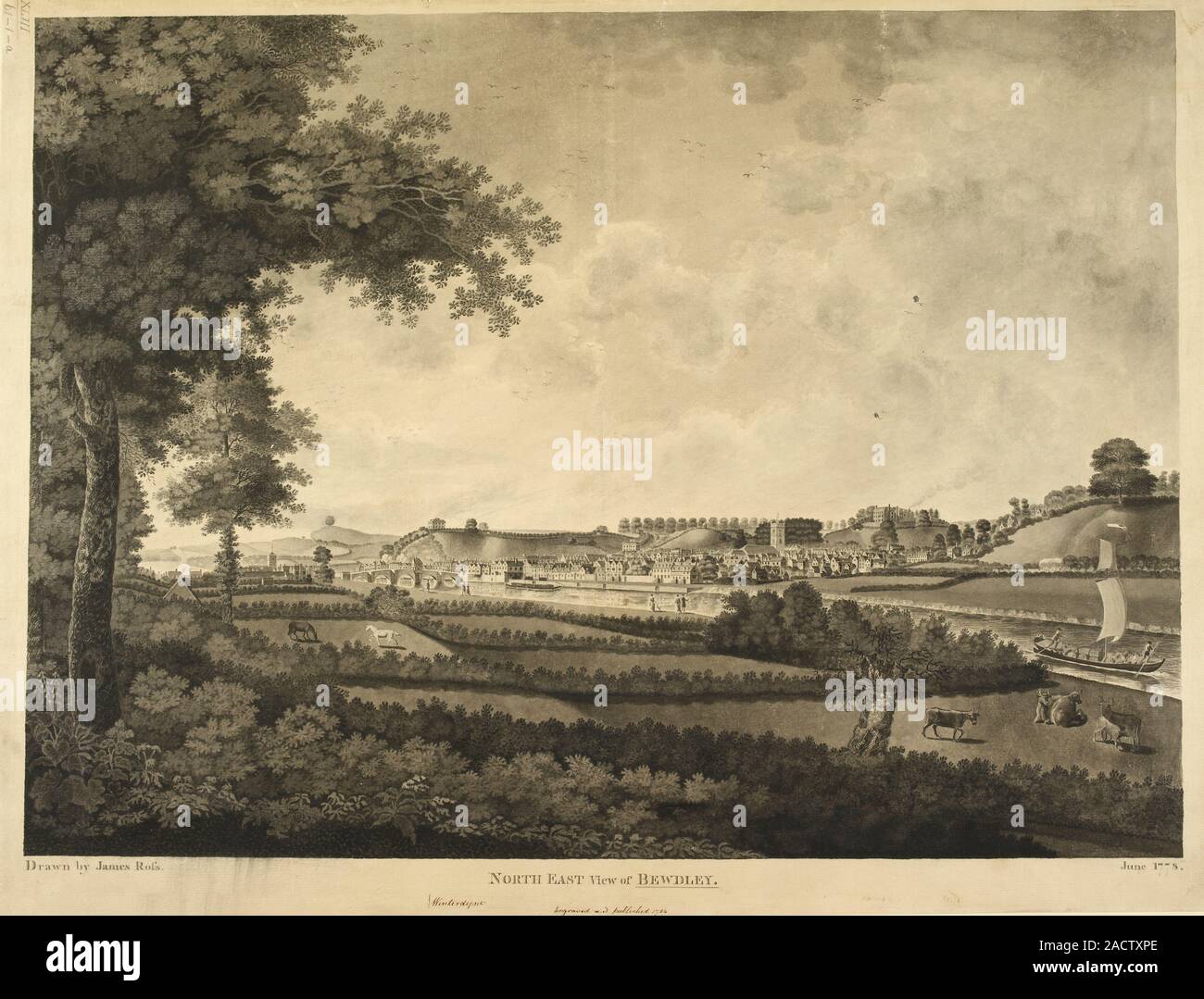An illustration of Bewdley and surrounding countryside, A north-east ...