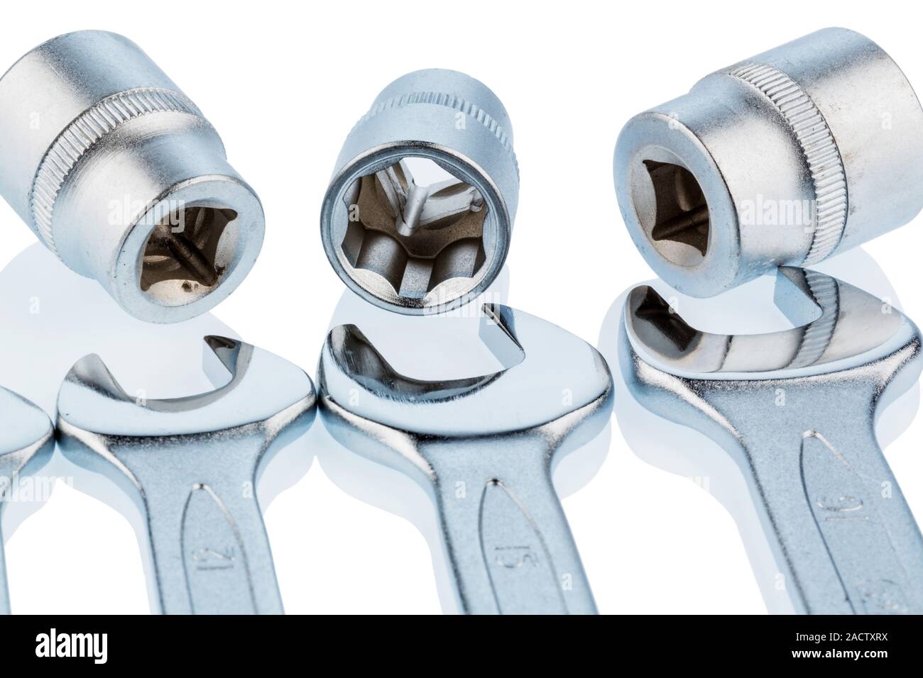 Open-end spanners and socket spanners Stock Photo - Alamy