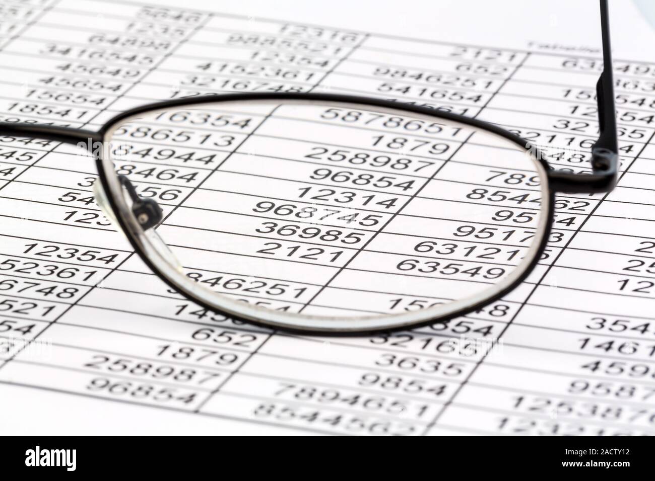 Statistics and Tables Stock Photo - Alamy