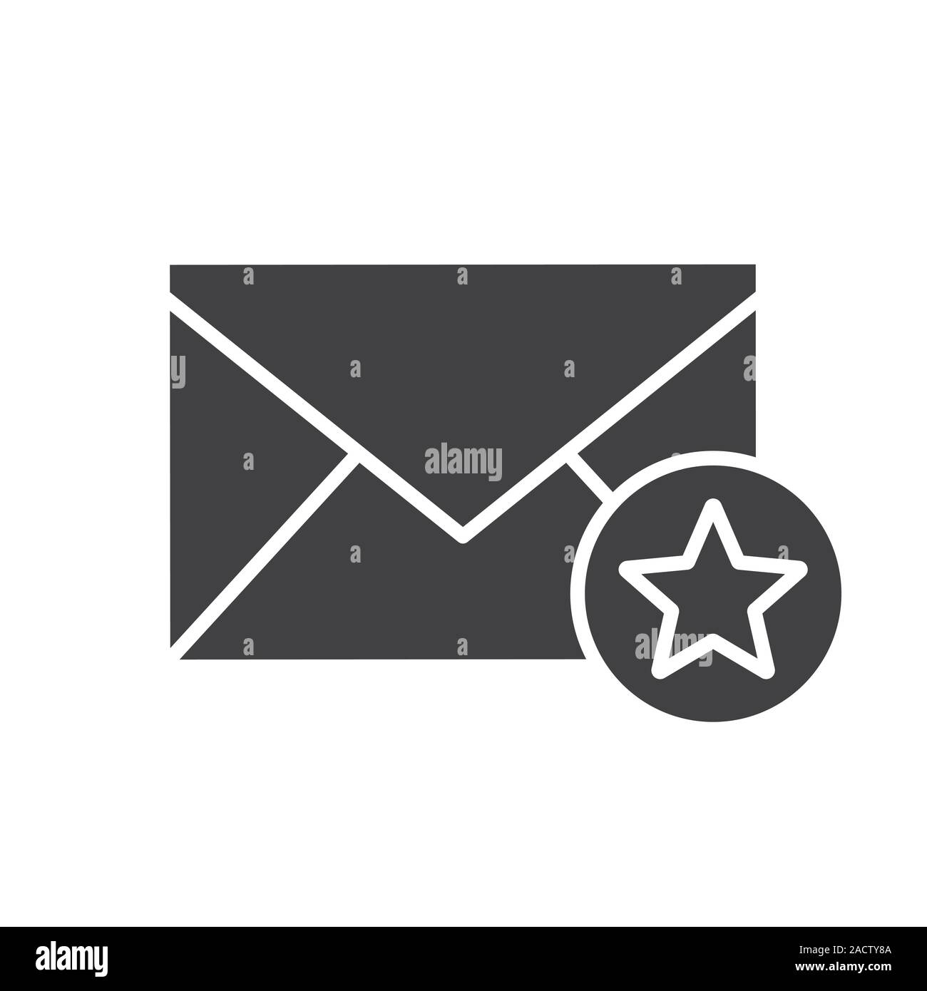 Letter with star mark icon. Email add to favorite silhouette symbol ...