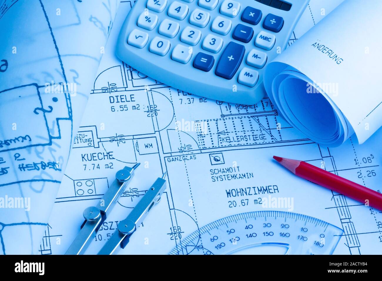 Construction plan of a residential building. house building Stock Photo ...