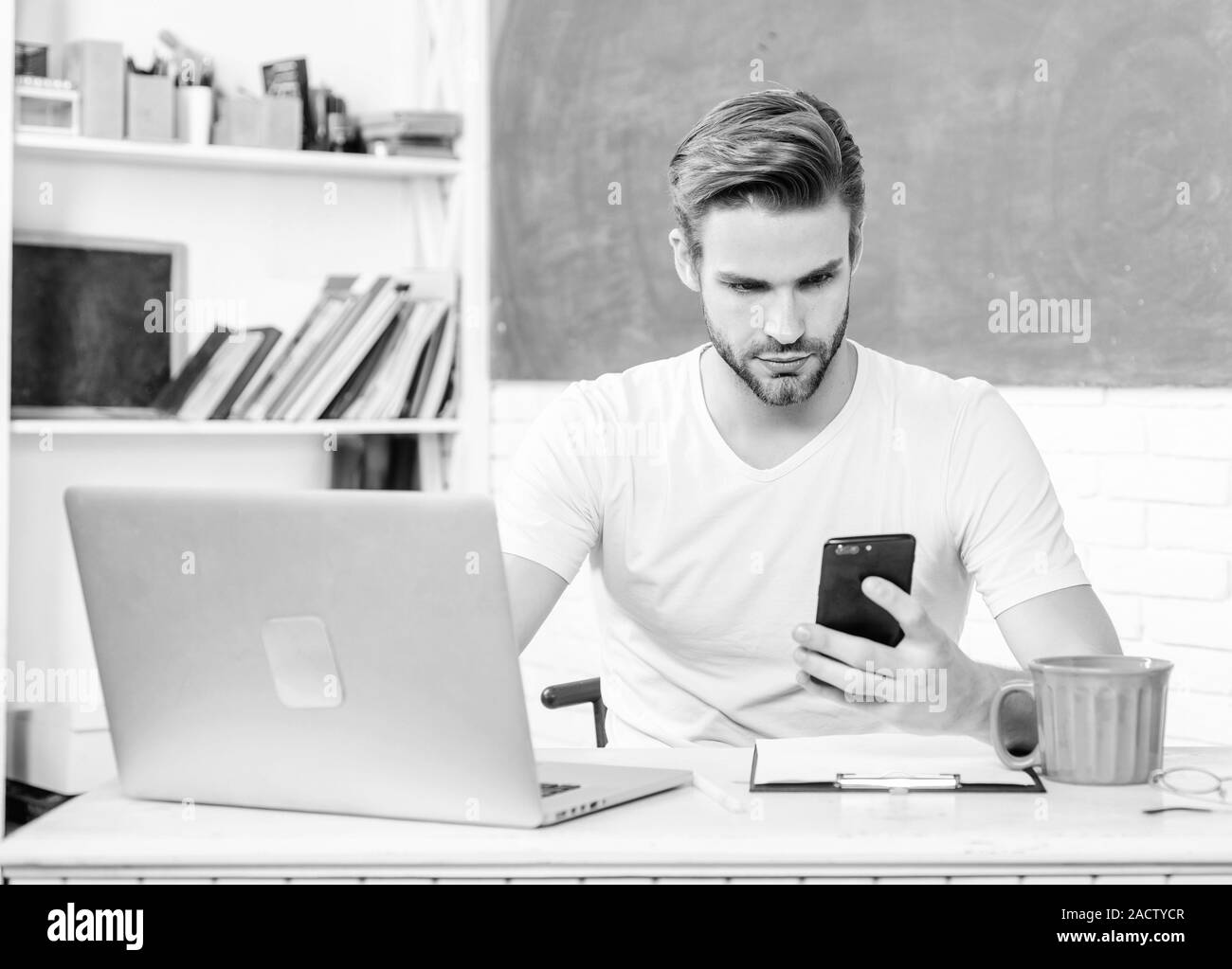 Teacher youth development expert man Black and White Stock Photos ...