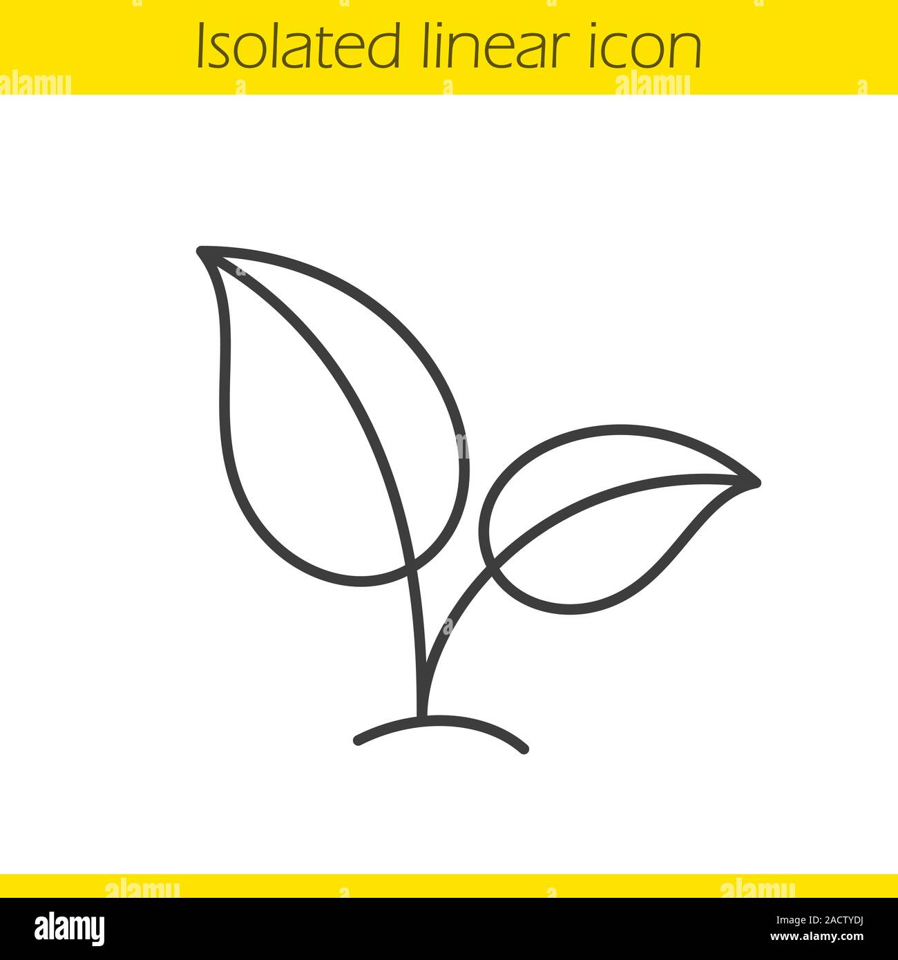 Eco linear icon. Ecology. Thin line illustration. Growing plant with ...