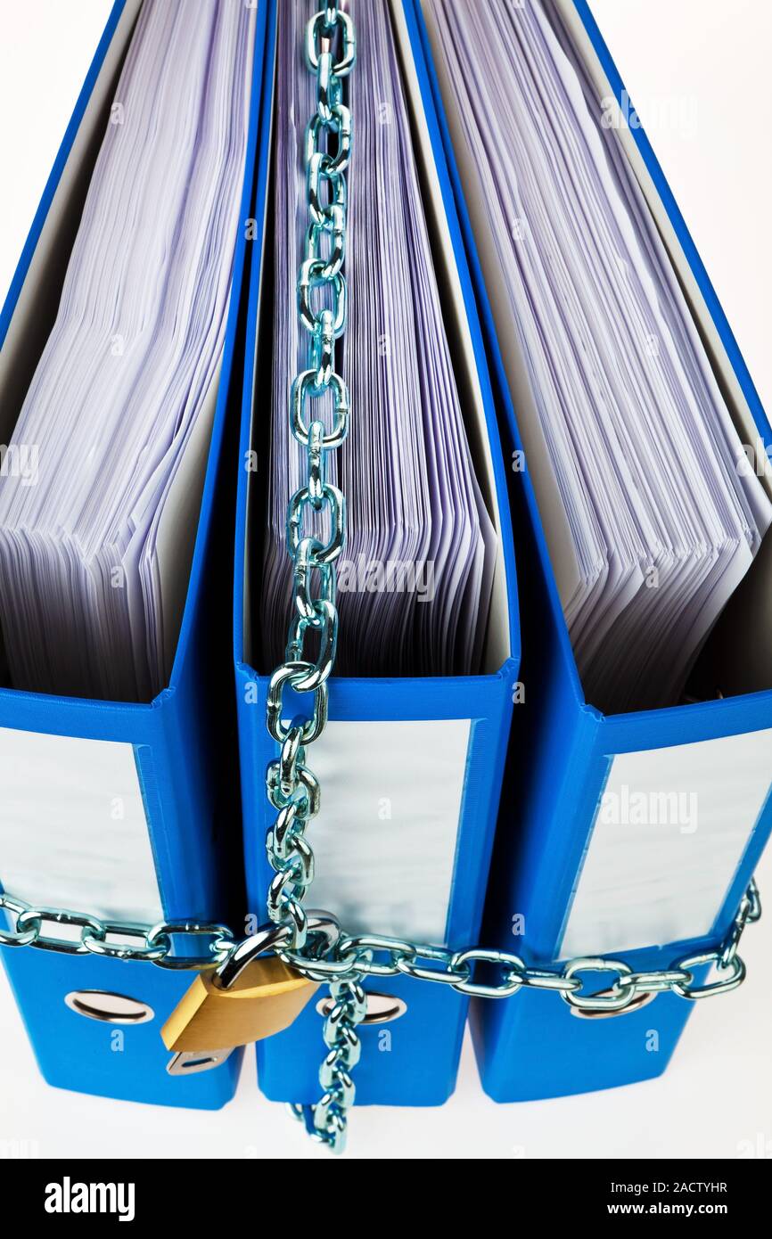 Files folder closed with chain Stock Photo - Alamy