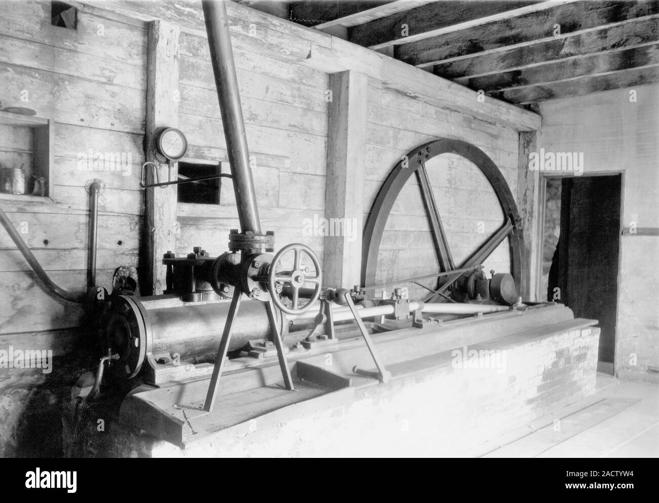 Charcoal furnace engine. 18th-century blowing engine for a charcoal ...