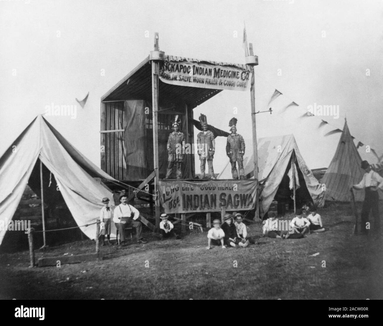 Kickapoo Indian Medicine Company. 19th-century travelling salesman ...