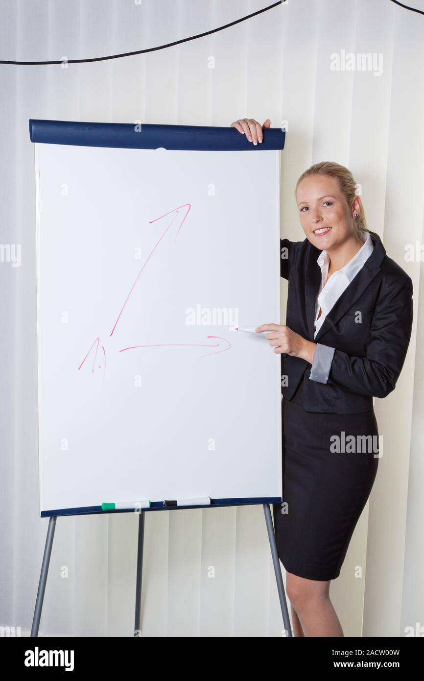 Woman with Flip-Chart Stock Photo - Alamy