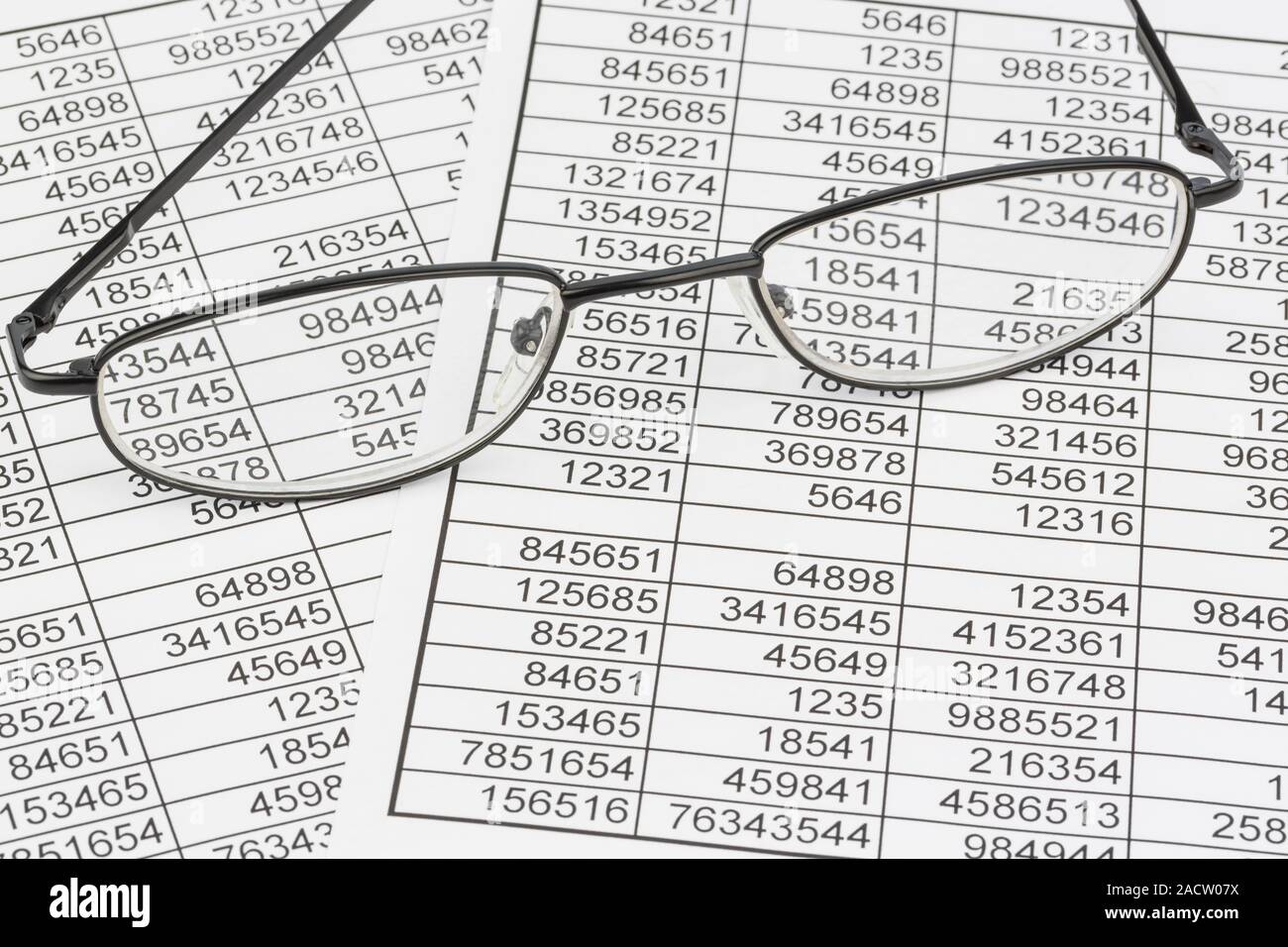 Statistics and Tables Stock Photo - Alamy