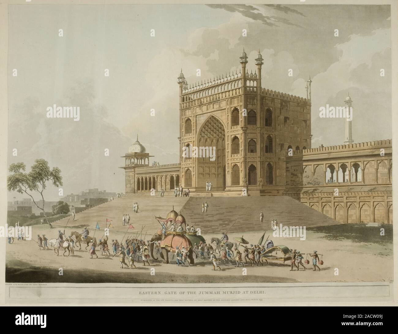 Antiquities of India. A moghul palace, building on a hilltop ...
