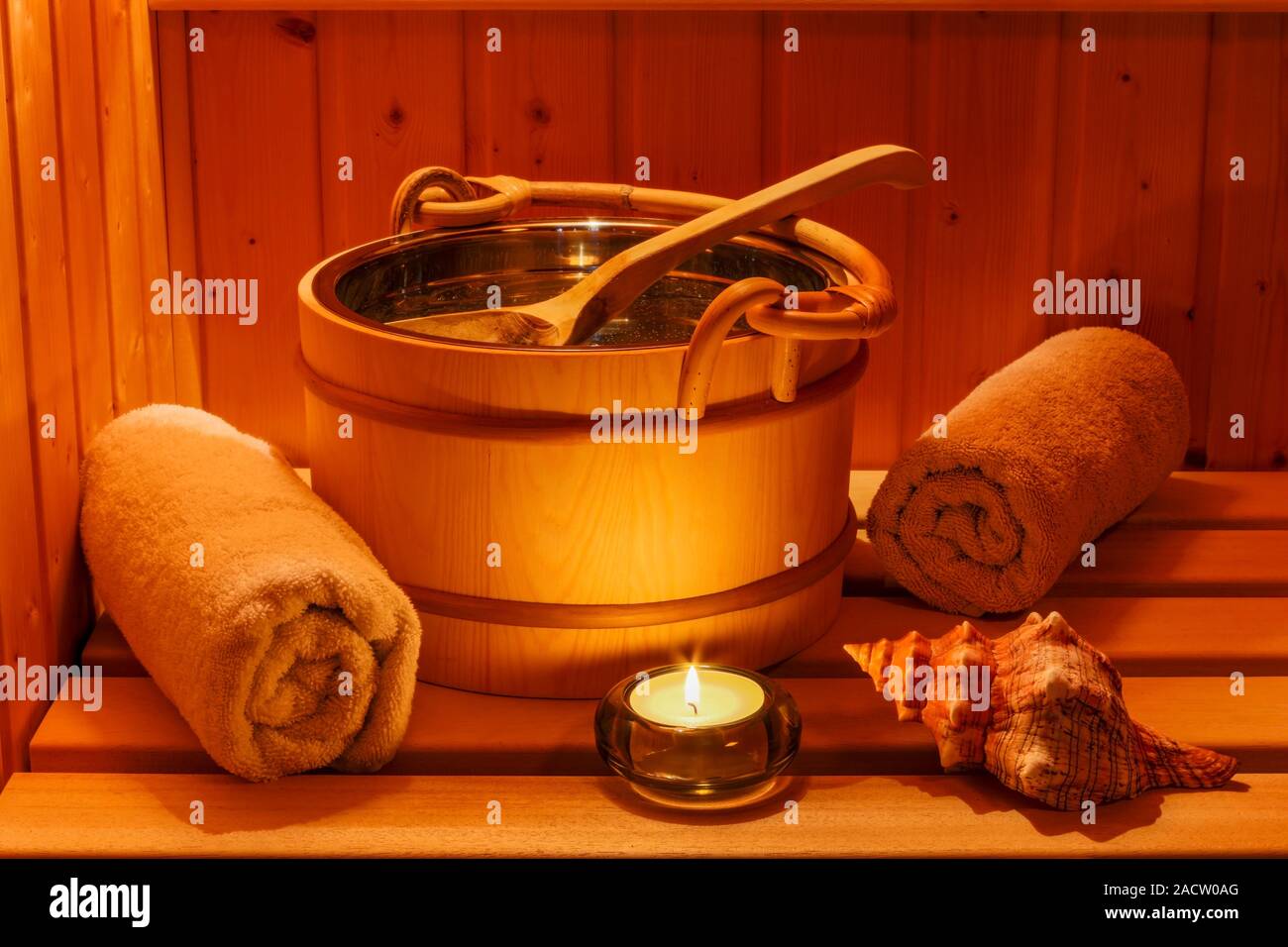 Wellness and spa in the sauna Stock Photo - Alamy