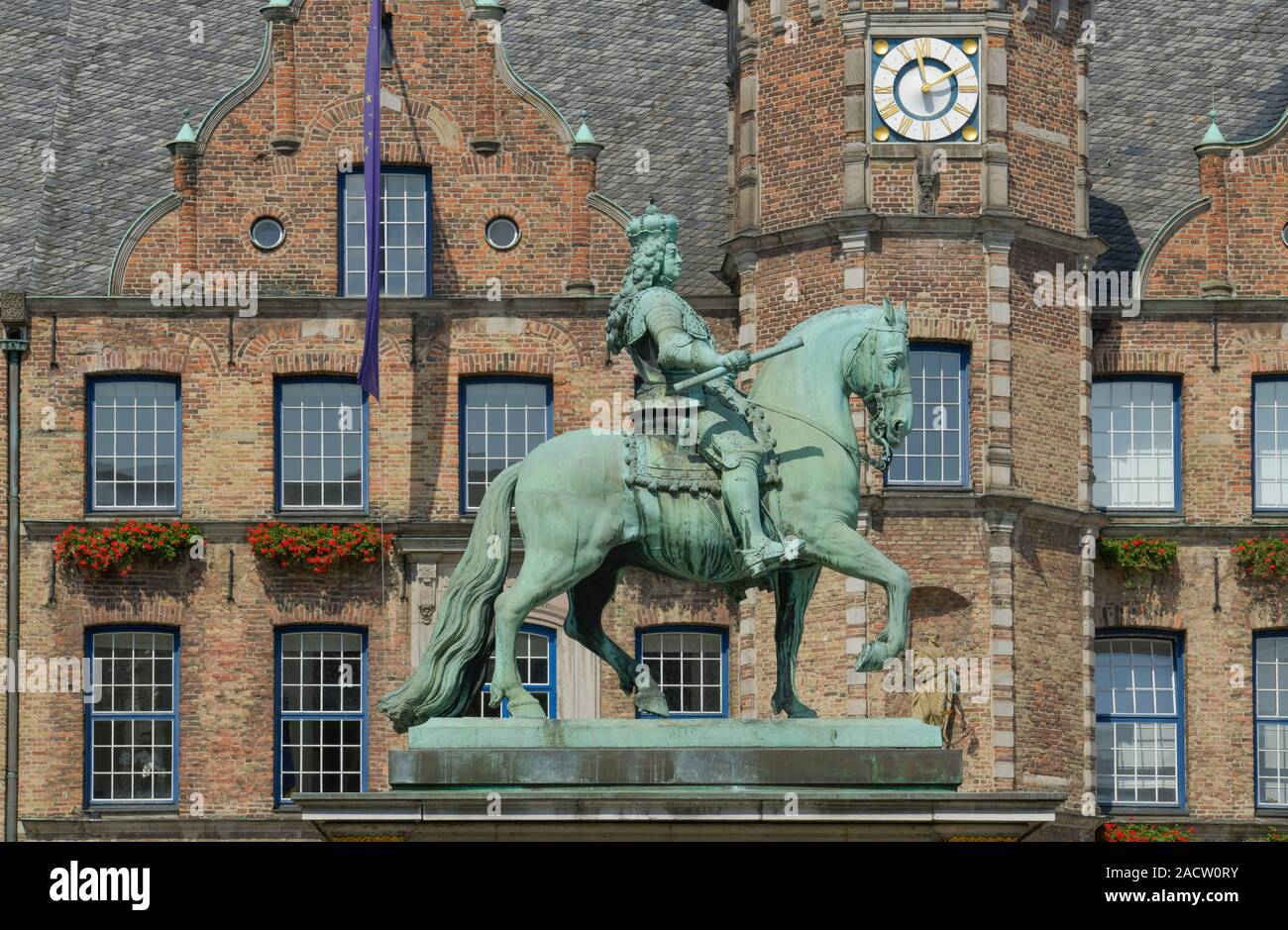 Rathaus, Jan-Wellem-Reiterdenkmal, Marktplatz, Düsseldorf, Nordrhein ...