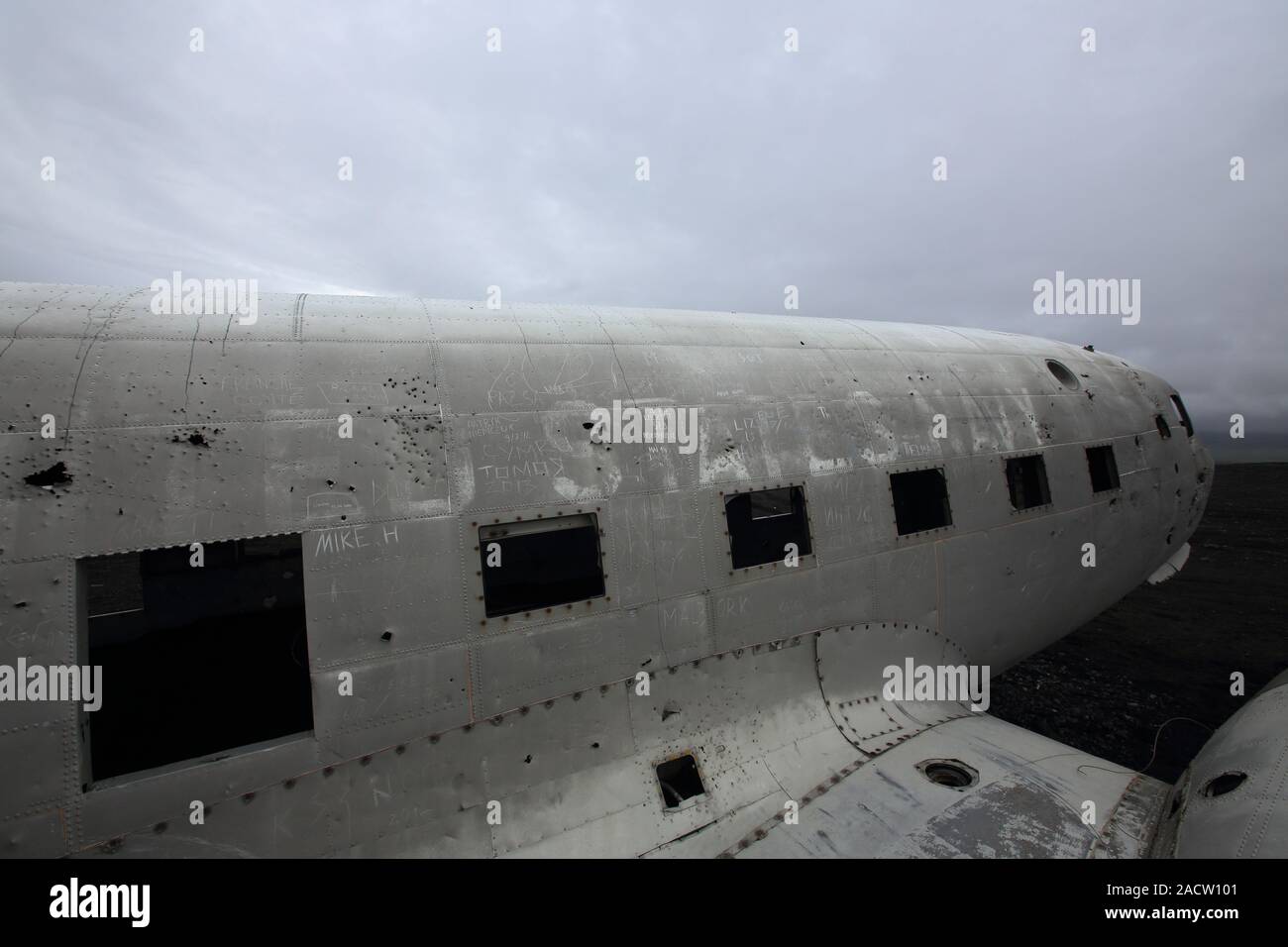 Wrecked aircraft on the south coast of Iceland Douglas C-117 Stock ...