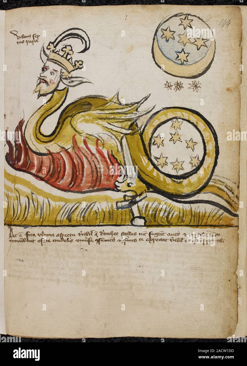 Allegorical drawing of a dragon with the head of king. Author Martinus ...