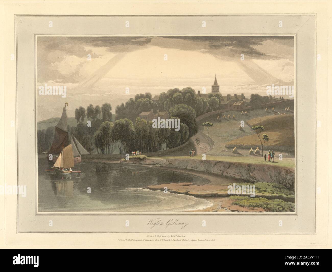 Wigton harbour in Galloway. The coastline and landscape of Great ...