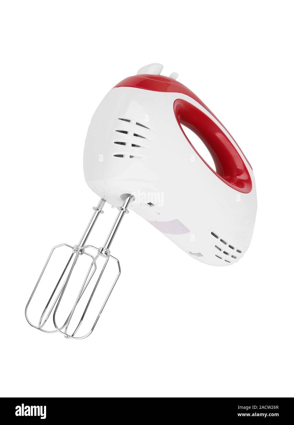 Electrical hand mixer and dishware isolated on a white background Stock ...