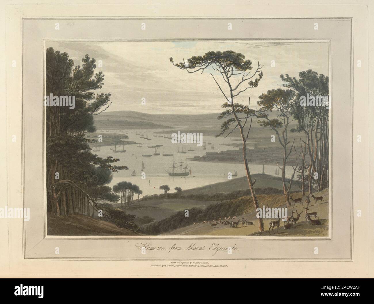 Hamoaze - form Mount Edgecumbe. Coastal landscape scenes around Great ...