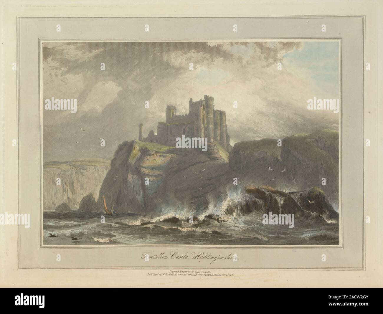 Tantallon Castle - Haddingtonshire Coastal landscape scenes around ...