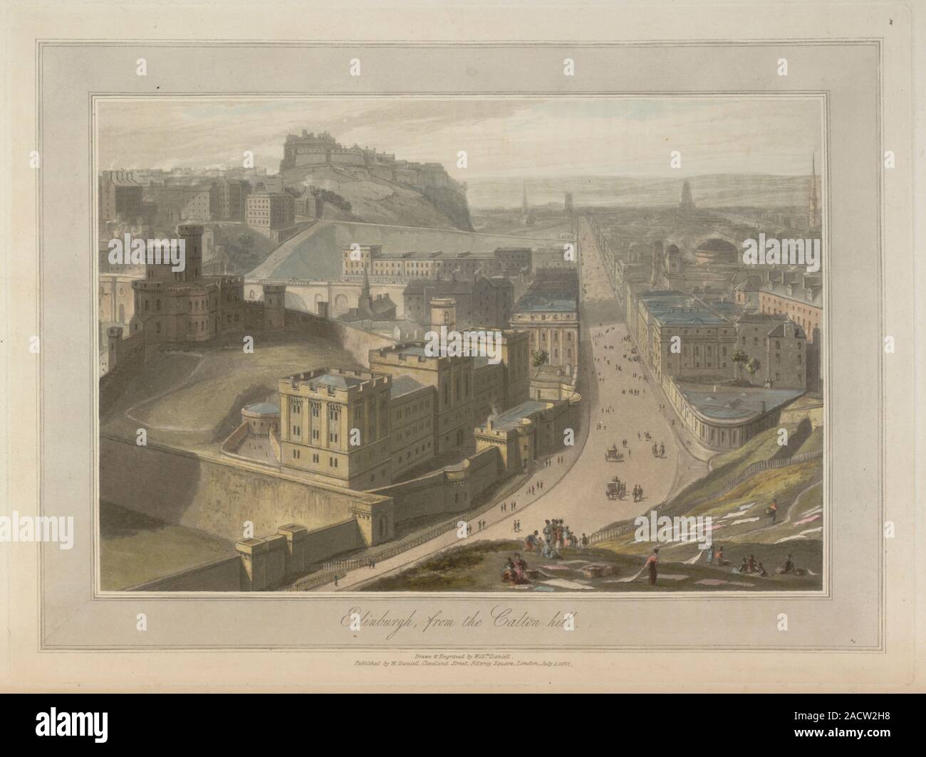 Edinburgh - from the Carlton Hill. View over the city. Coastal ...