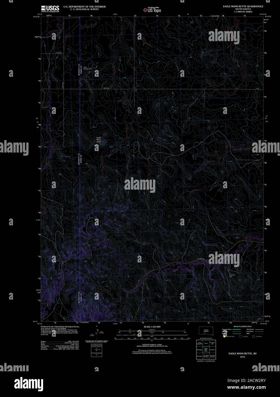 Map of eagle butte hi-res stock photography and images - Alamy
