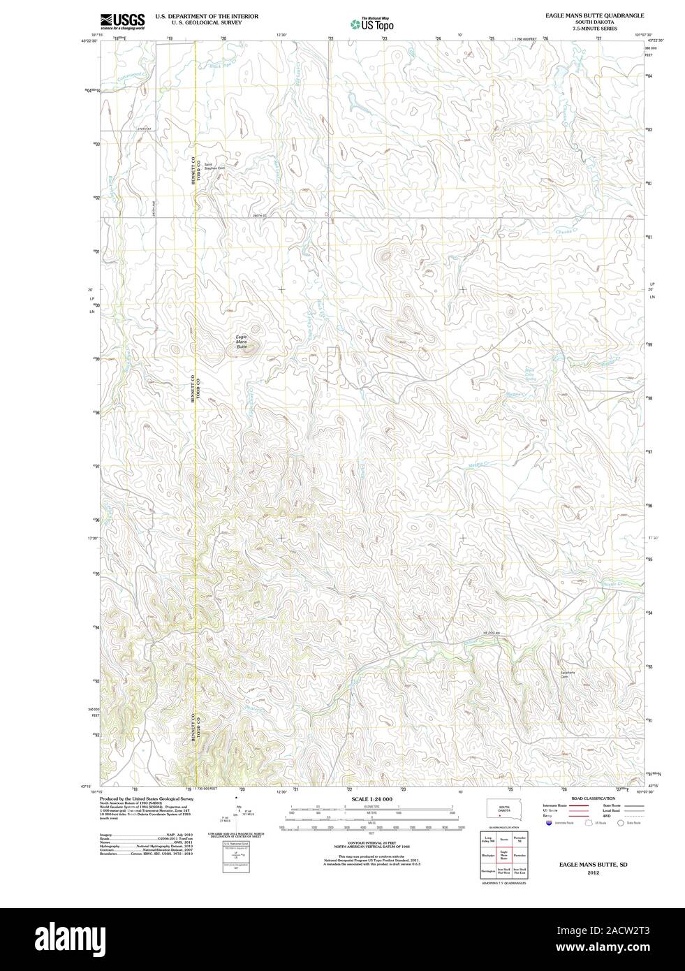 Map of eagle butte hi-res stock photography and images - Alamy