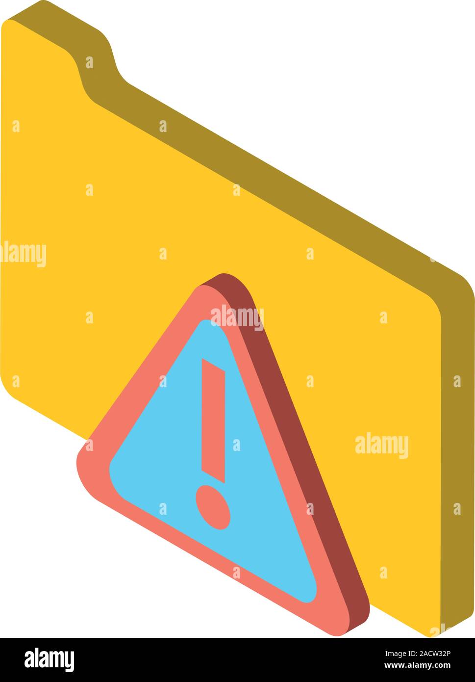 folder file document with alert symbol Stock Vector Image & Art - Alamy