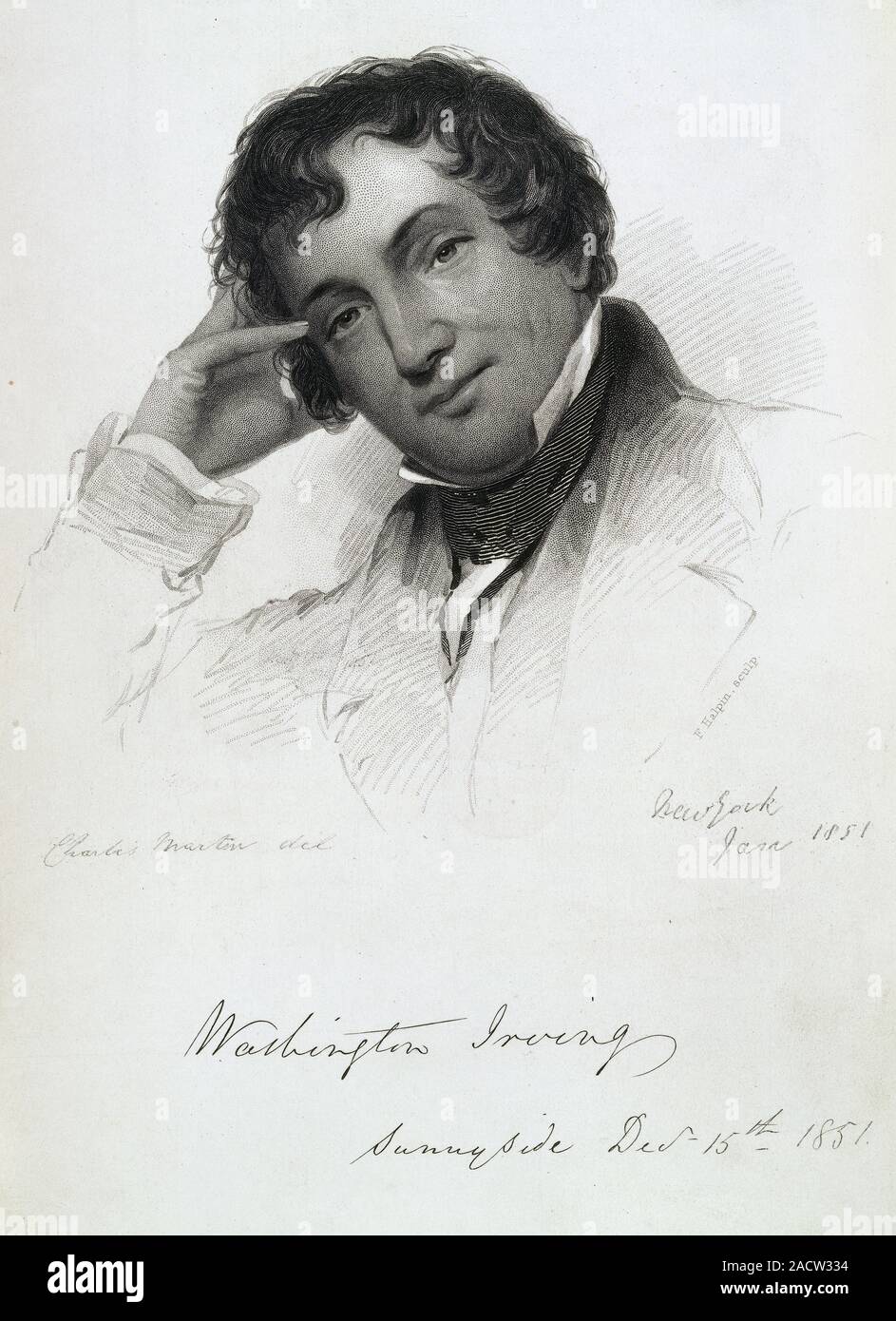 Washington Irving. ( 1783 - 1859 ). US writer. Portrait, Author of 'the ...