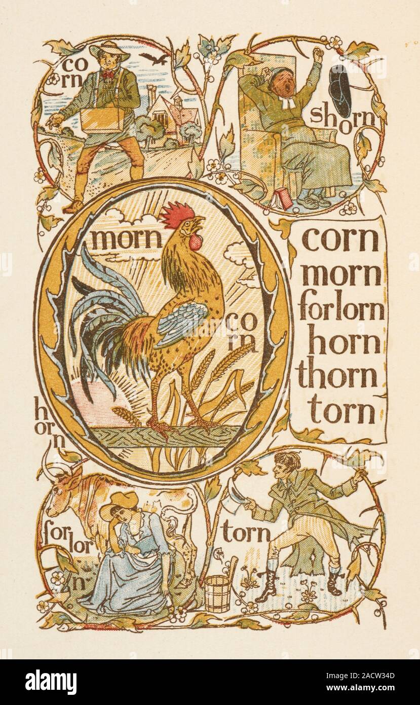 Rhyming words ending in the letter N. To illustrate the use of the ...