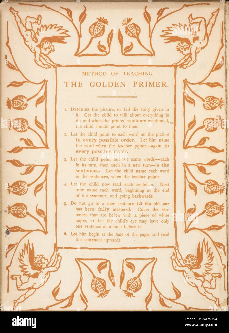 Method of teaching the golden primer. Floral border, with cherubs ...