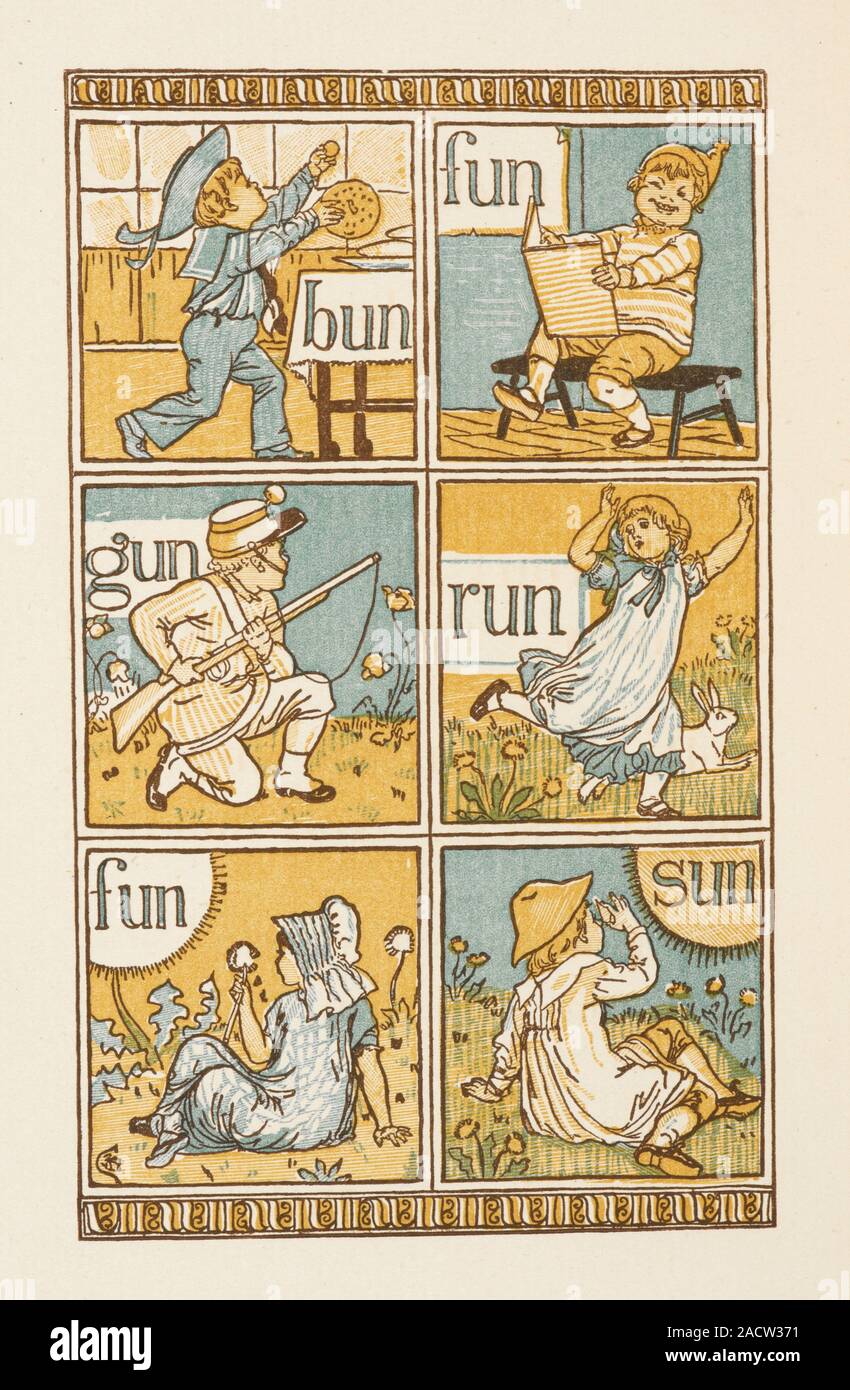 Rhyming words ending in the letter N. The Golden primer, Illustrated by ...