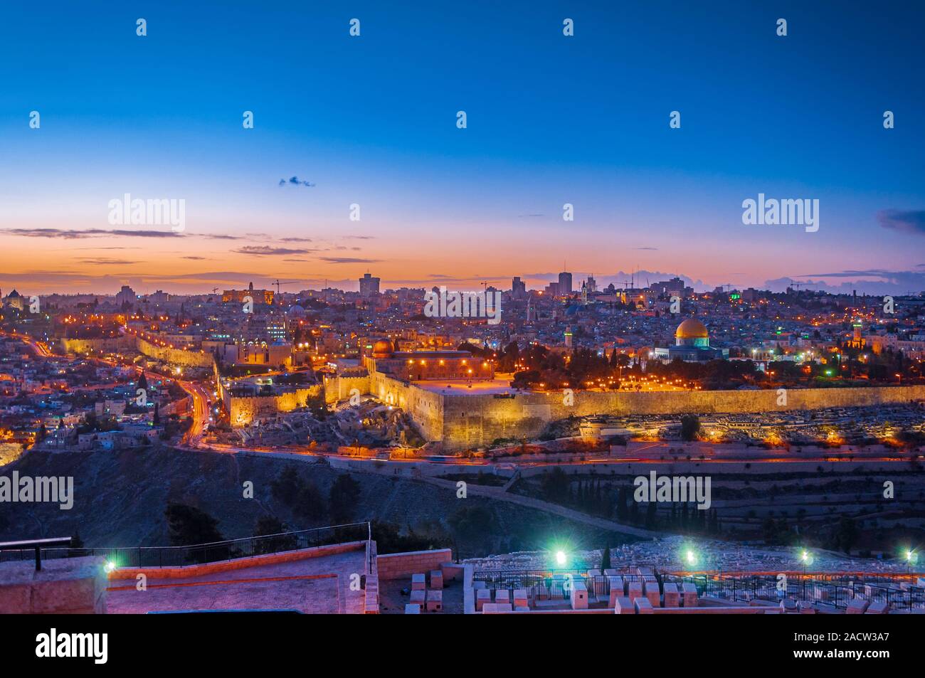 Jerusalem Skyline At Night