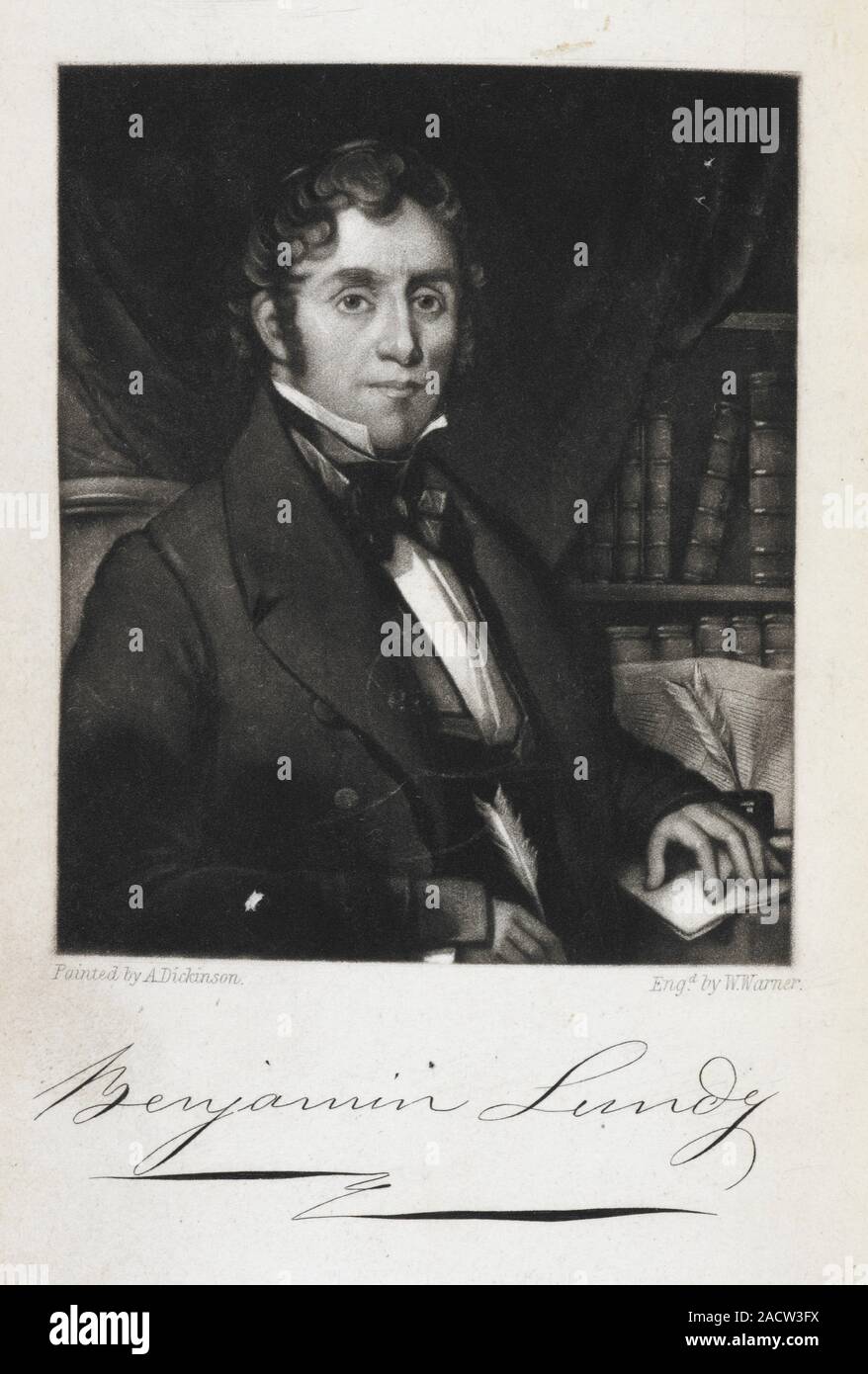 Benjamin Lundy. Portrait. An American Quaker abolitionist, Author ...