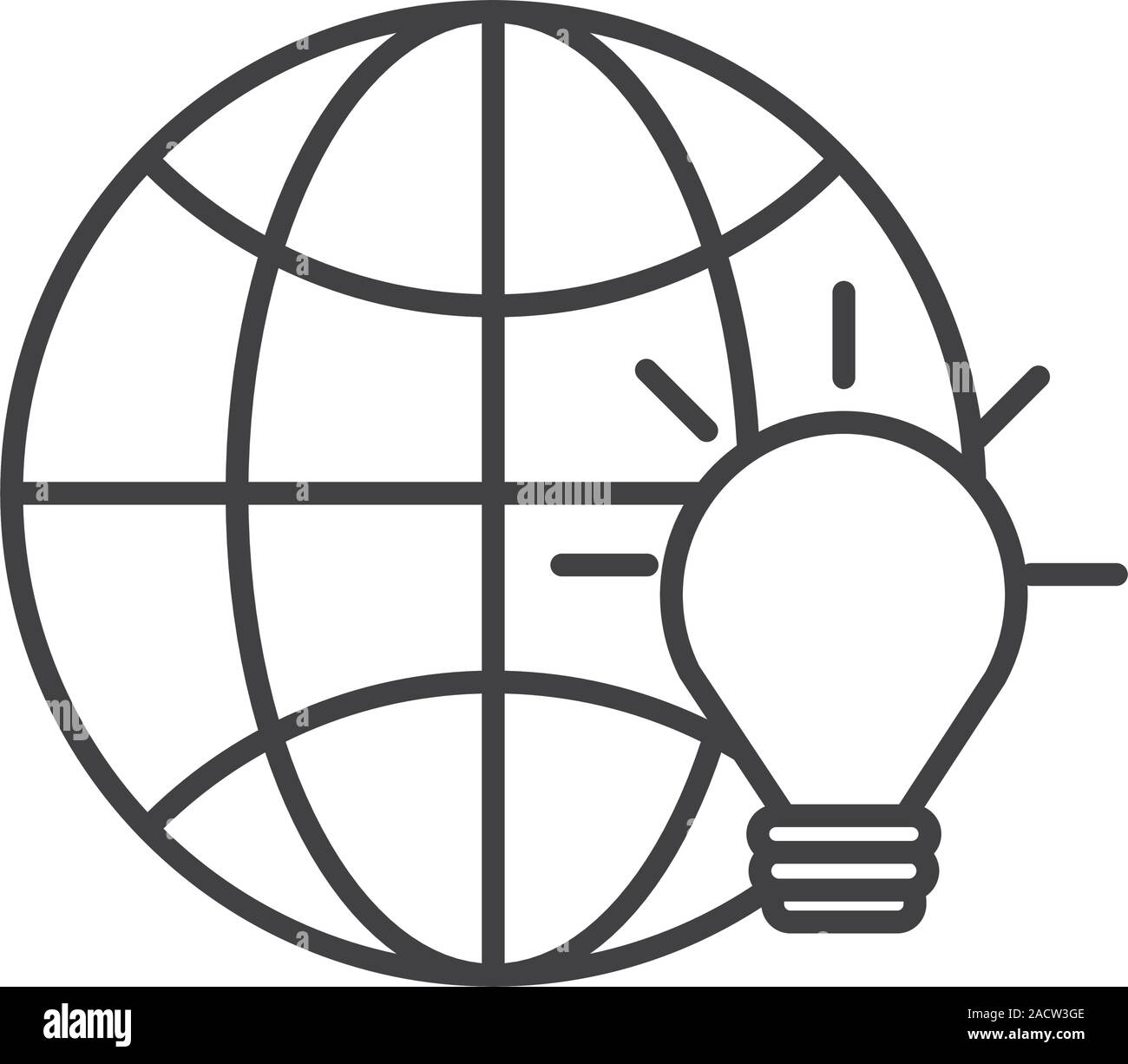 sphere browser with bulb light Stock Vector Image & Art - Alamy