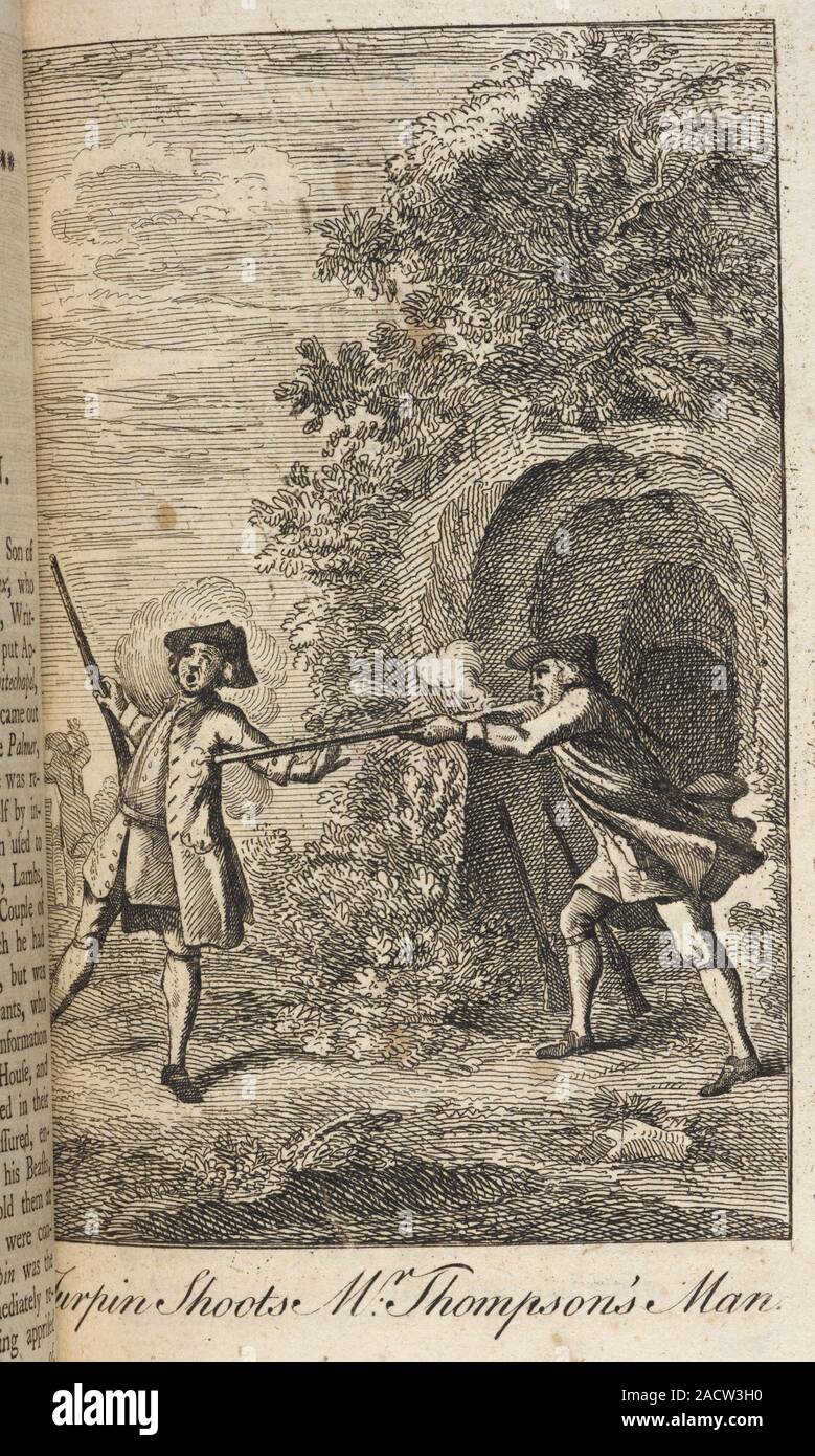 Turpin shoots Mr Thompson's man'. Illustration depicting Richard (Dick ...