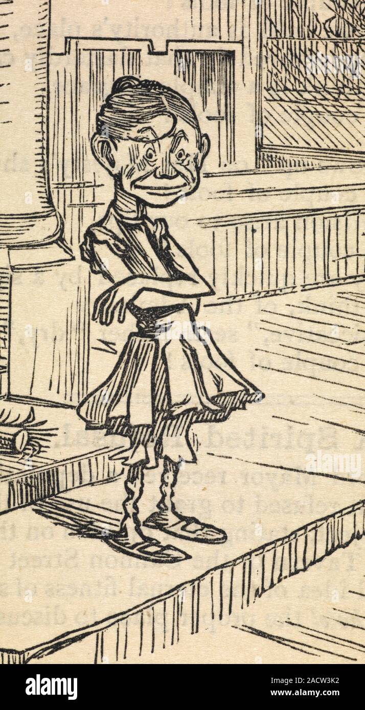 Sairey Hann, aged ten, left alone to manage a hospital. Cartoon from ...