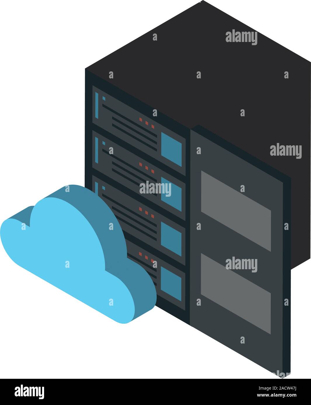 data server tower with cloud computing Stock Vector Image & Art - Alamy