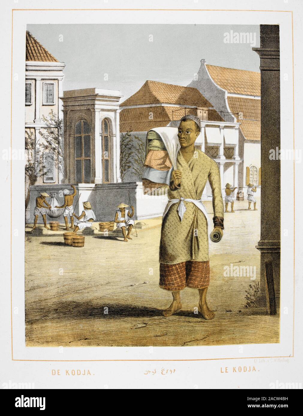 Le Kodja. A man selling cloth. People of Indonesia, Colour illustration ...